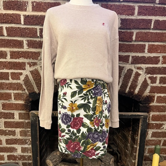 Vintage | Skirts | Vintage Ashly Brent Floral Faux Wrap Skirt | Poshmark